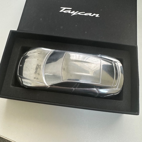 Porsche Design | Office | Porsche Taycan Aluminum Chrome Model Car ...